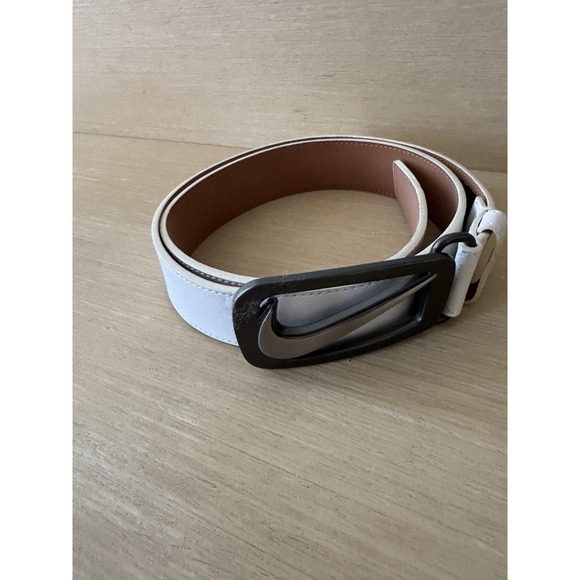 Nike | Accessories | Vintage Nike Grip Tech Leather Belt Mens 38 White ...